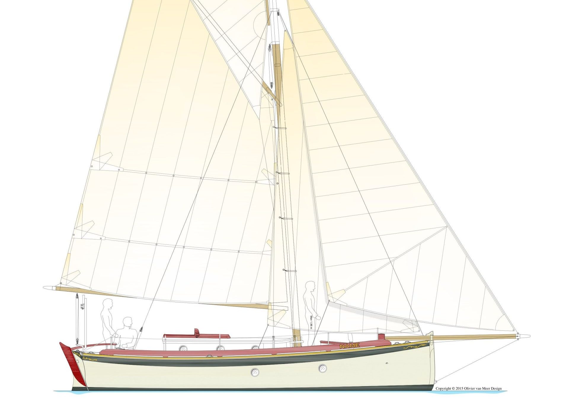 New build: 33' (10 m) Gaff Cutter - Olivier van Meer