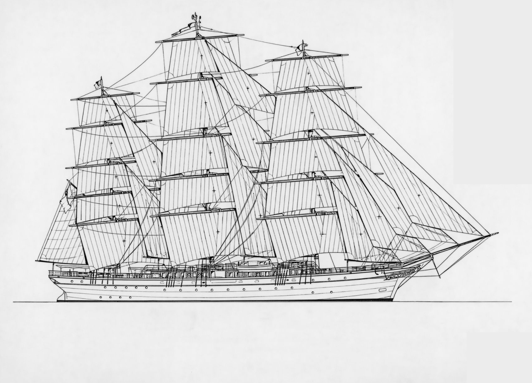 Study: 236' (72 m) Three-masted Schooner Brig - Olivier van Meer