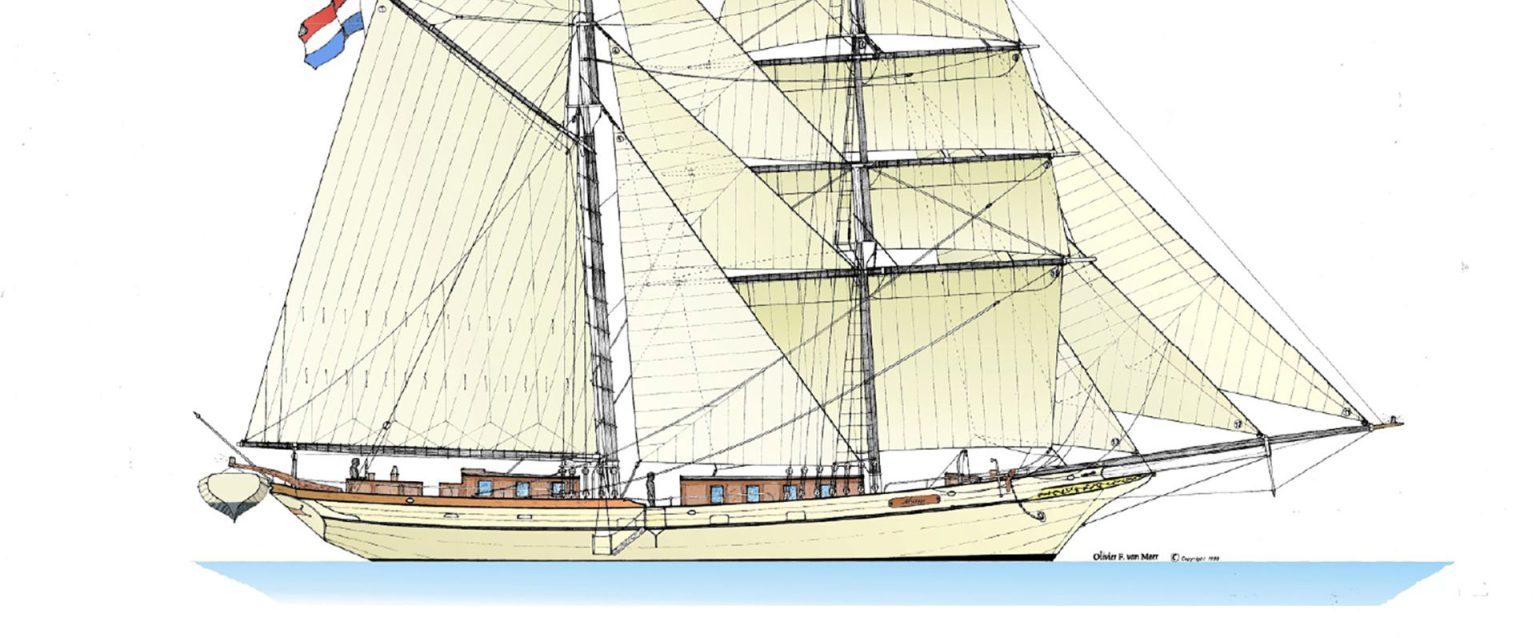 Study: 92' (28 m) Schooner Brig - Olivier van Meer